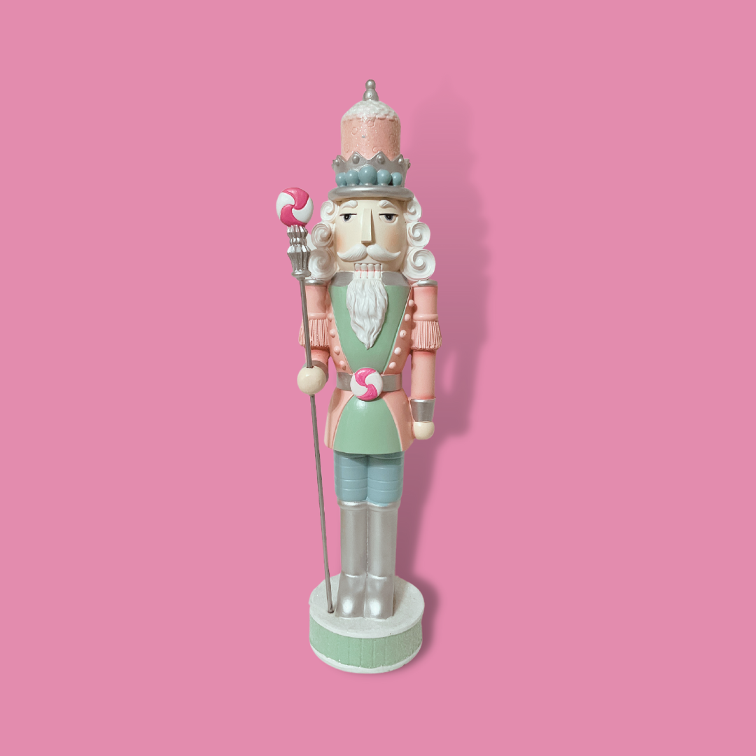 18" Pastel Peppermint Nutcracker - Resin | Large Resin Nutcracker ...