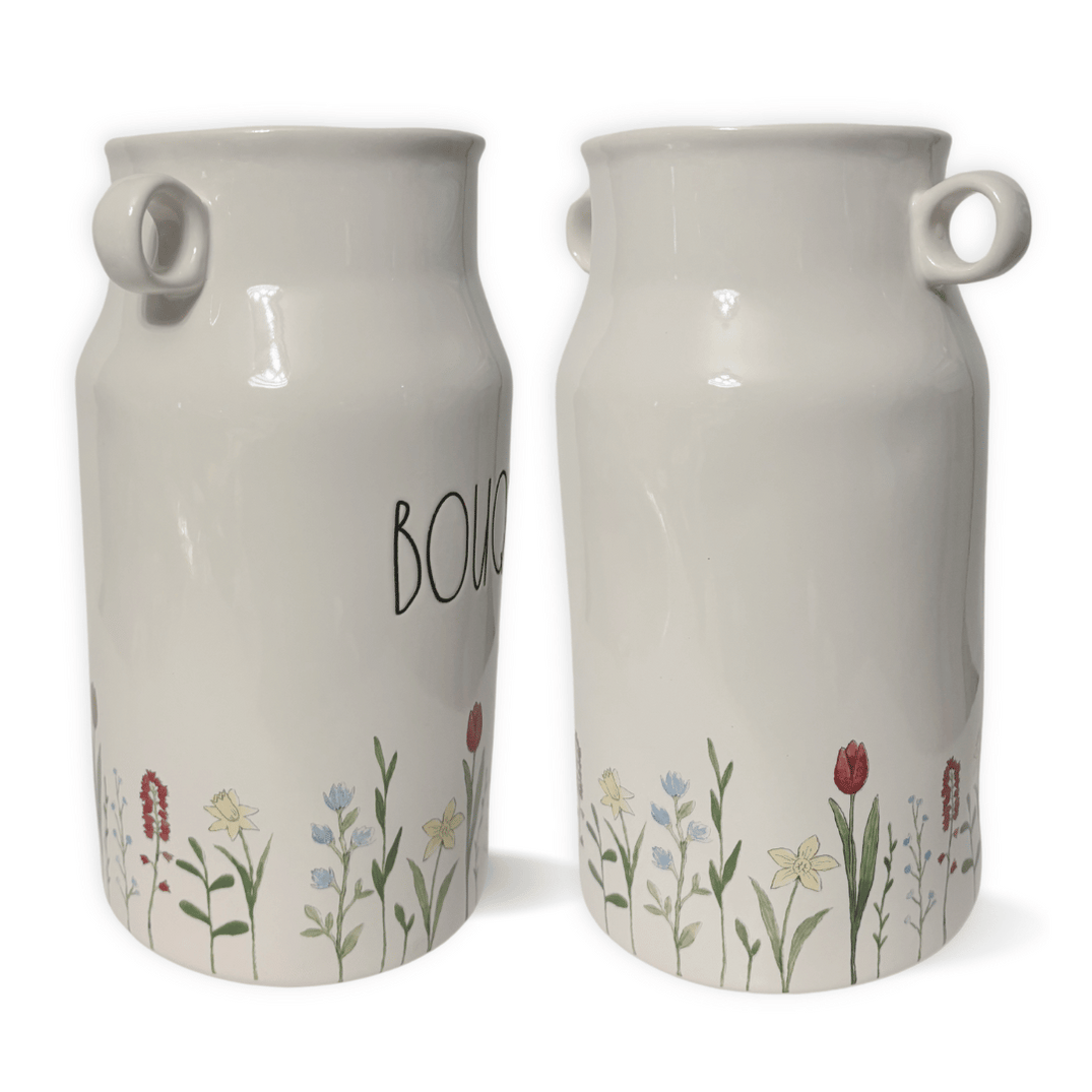 Rae Dunn Flowers Vase "Bouquet" | Farmhouse Kitchen Milk Jug Vase ...