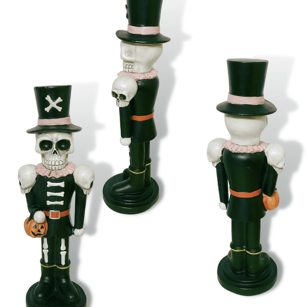 Pumpkin and Skeleton Nutcracker Soldiers | Pumpkin Pink Ruffles | Skel ...