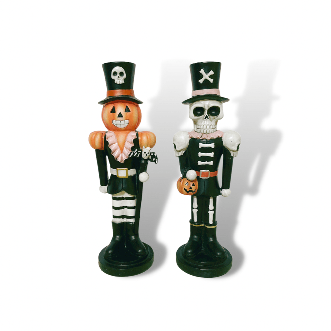 Pumpkin and Skeleton Nutcracker Soldiers | Pumpkin Pink Ruffles | Skel ...