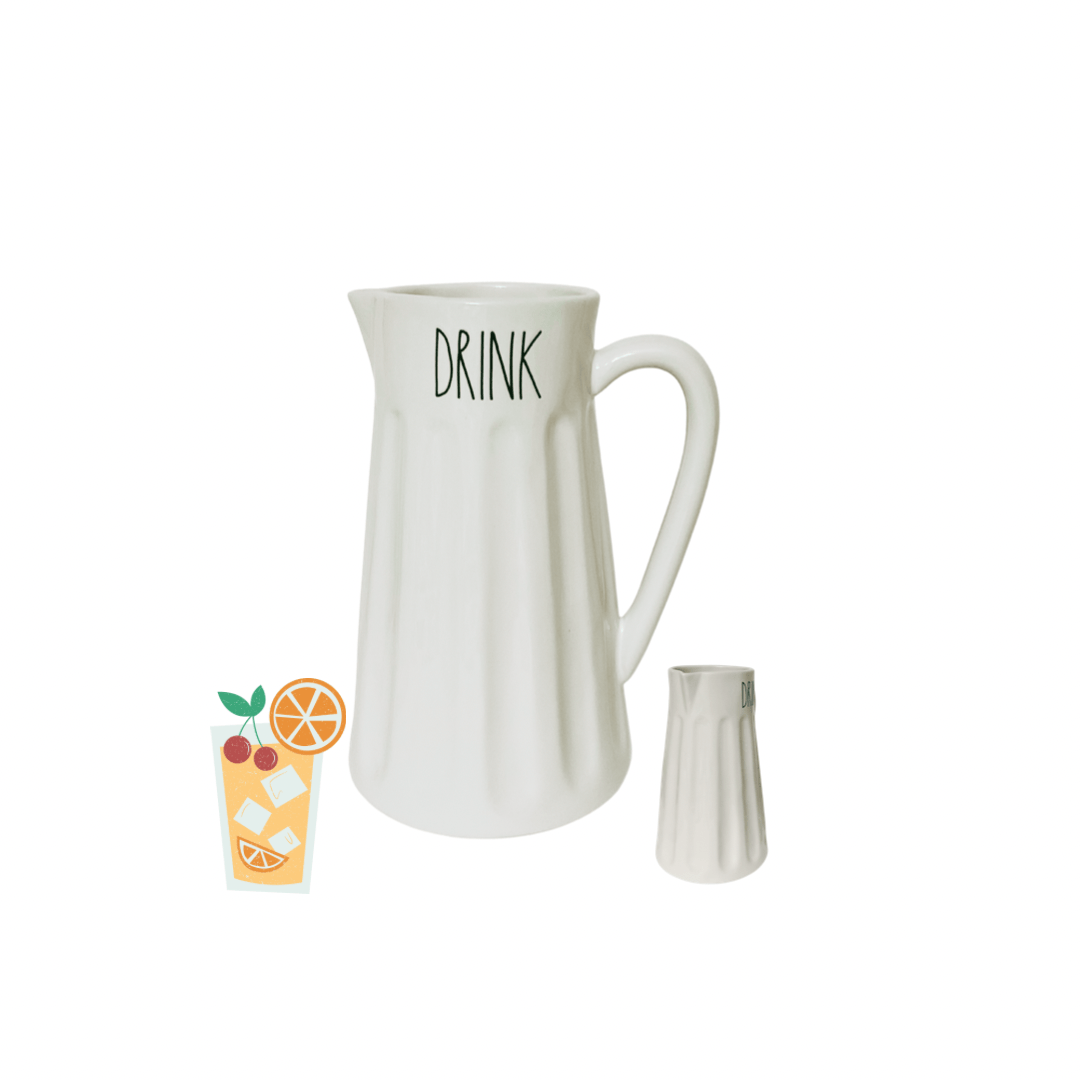 Rae Dunn Pitcher "Drink" Tall Slender | Large Farmhouse Pitcher ...